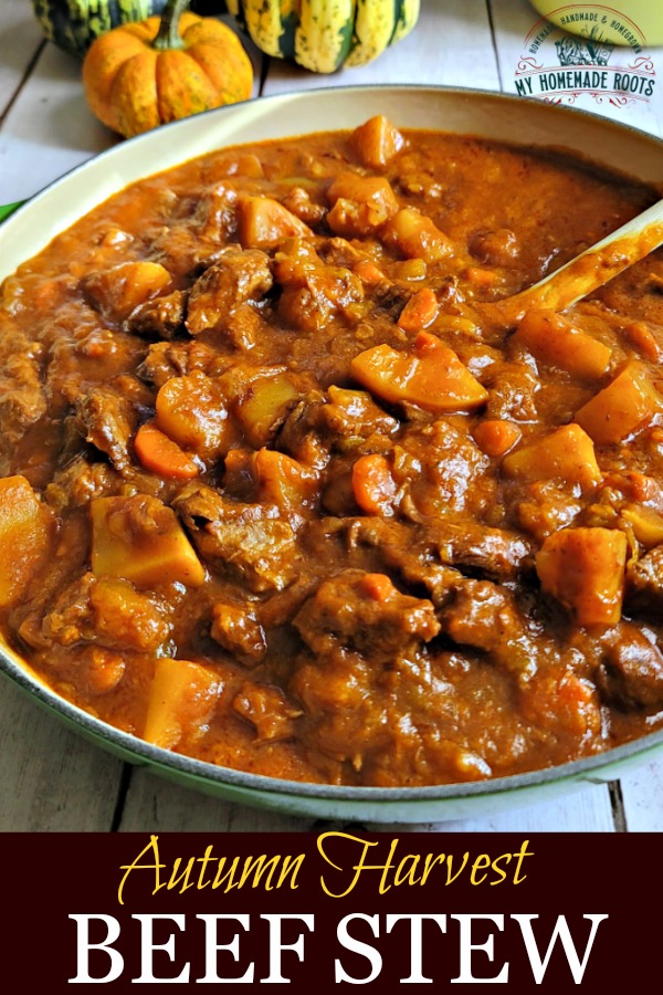 Autumn Harvest Beef Stew - My Homemade Roots