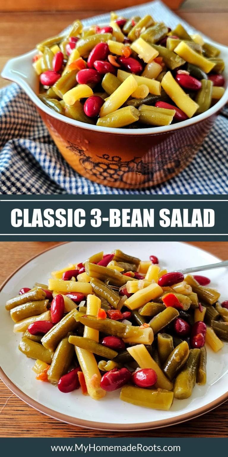 Classic Three Bean Salad - My Homemade Roots