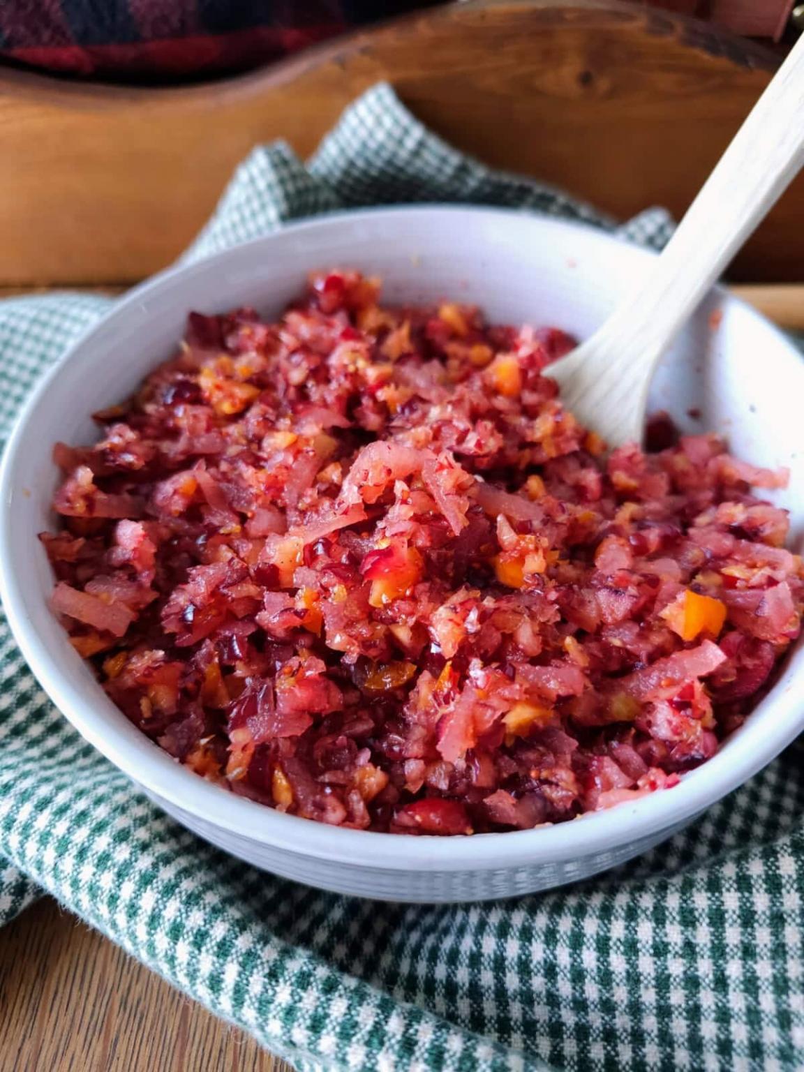 Quick & Easy Cranberry Relish with Orange, Pear, and Maple